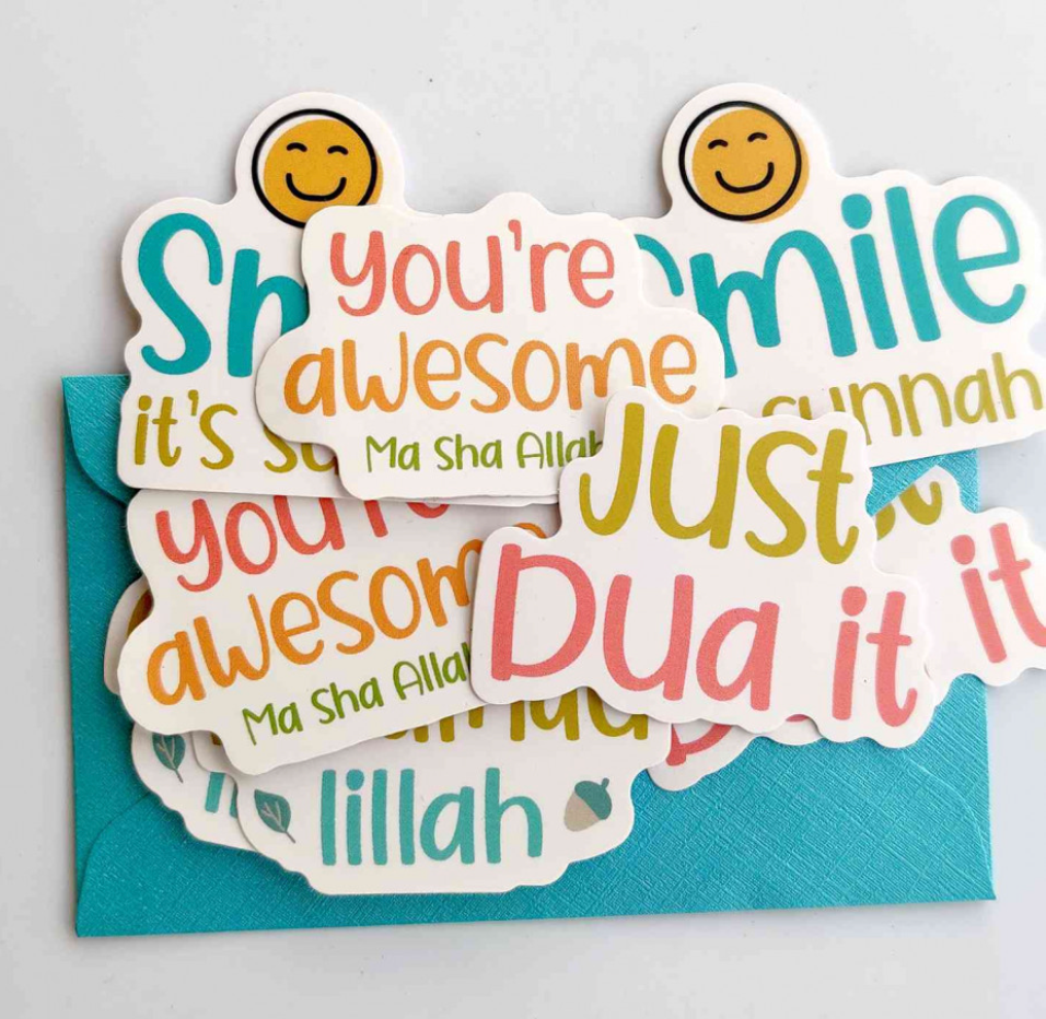 Pack of 10 Islamic Stickers - Unique & Inspiring Designs - HadiyaSouq